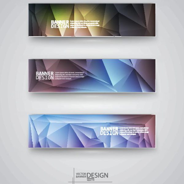 دانلود وکتور بنر چندضلعی هندسی طرح 01 ، مه دیزاینر، mahdesigner.ir